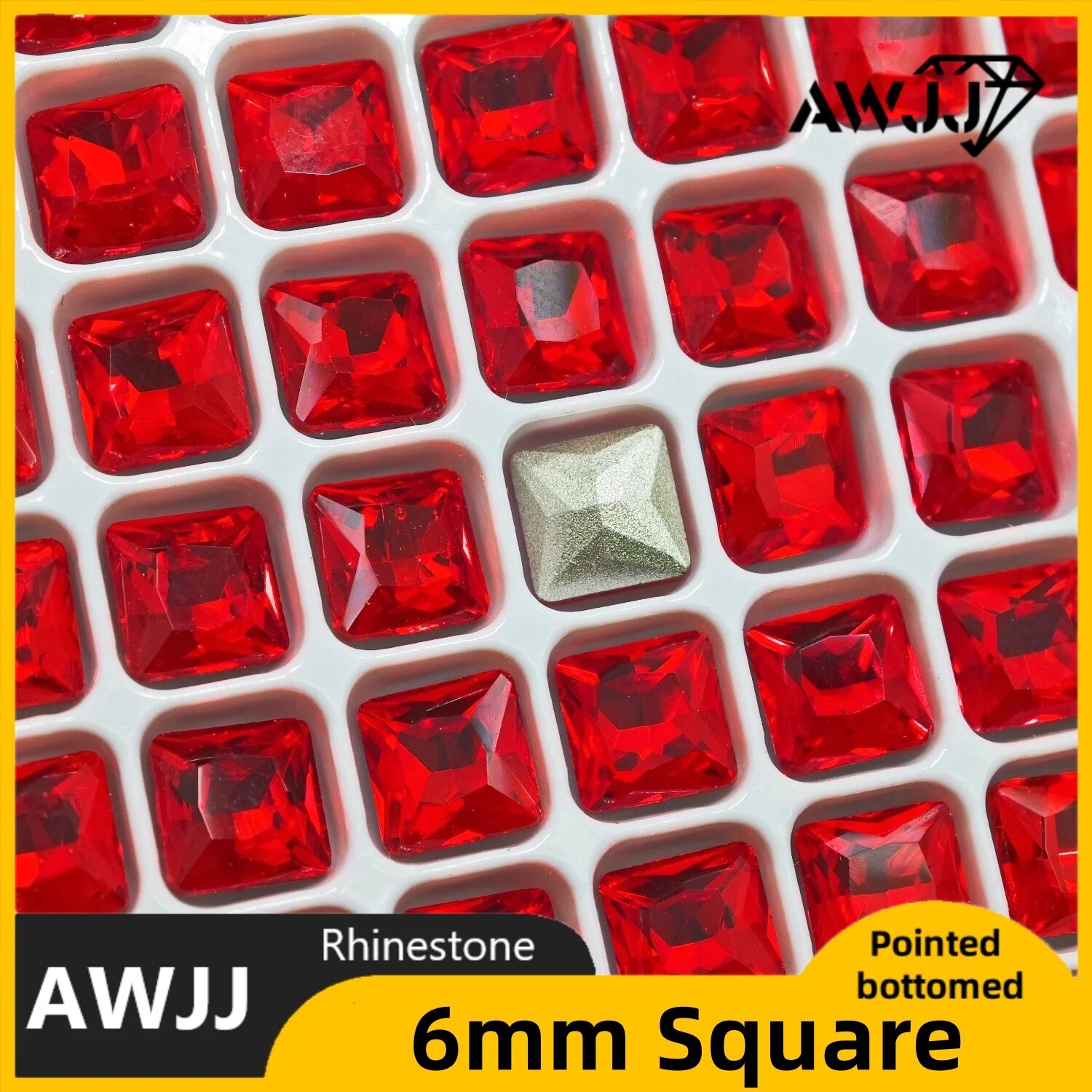 Стразы для рукоделия 6 мм Red, Small-Pack 72pcs