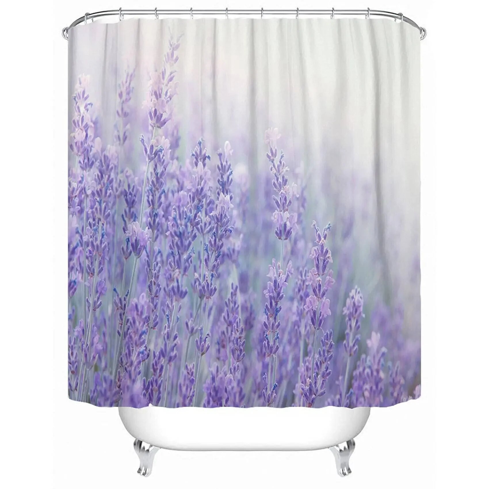 Лавандовая занавеска для душа из полиэстера 180x210cm-70x83in, 1683SD