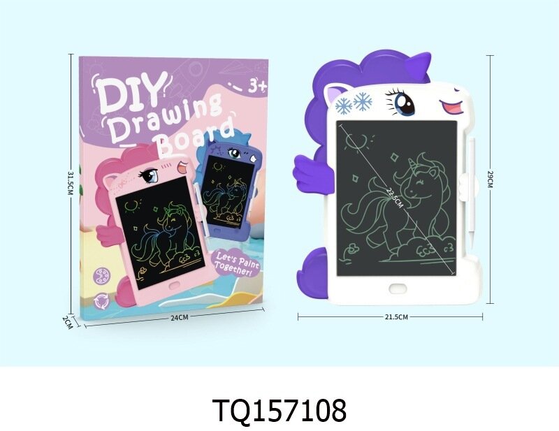 Детская электронная доска для рисования с изображением мультяшного динозавра, ЖК-дисплей, функция стирания одним нажатием, цветная доска для граффити, игрушка.