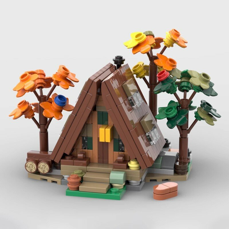 Классическое здание mini MOC-134948, совместимое с конструкторами Lego forest wooden house hands-on building blocks