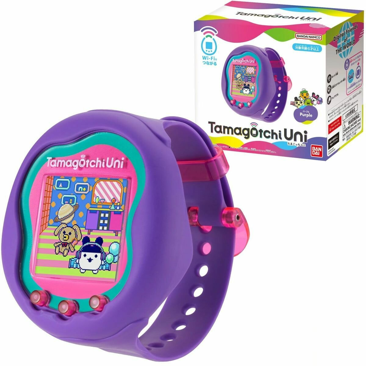 Bandai Tamagotchi Uni, Японская упаковка, Фиолетовый -enj