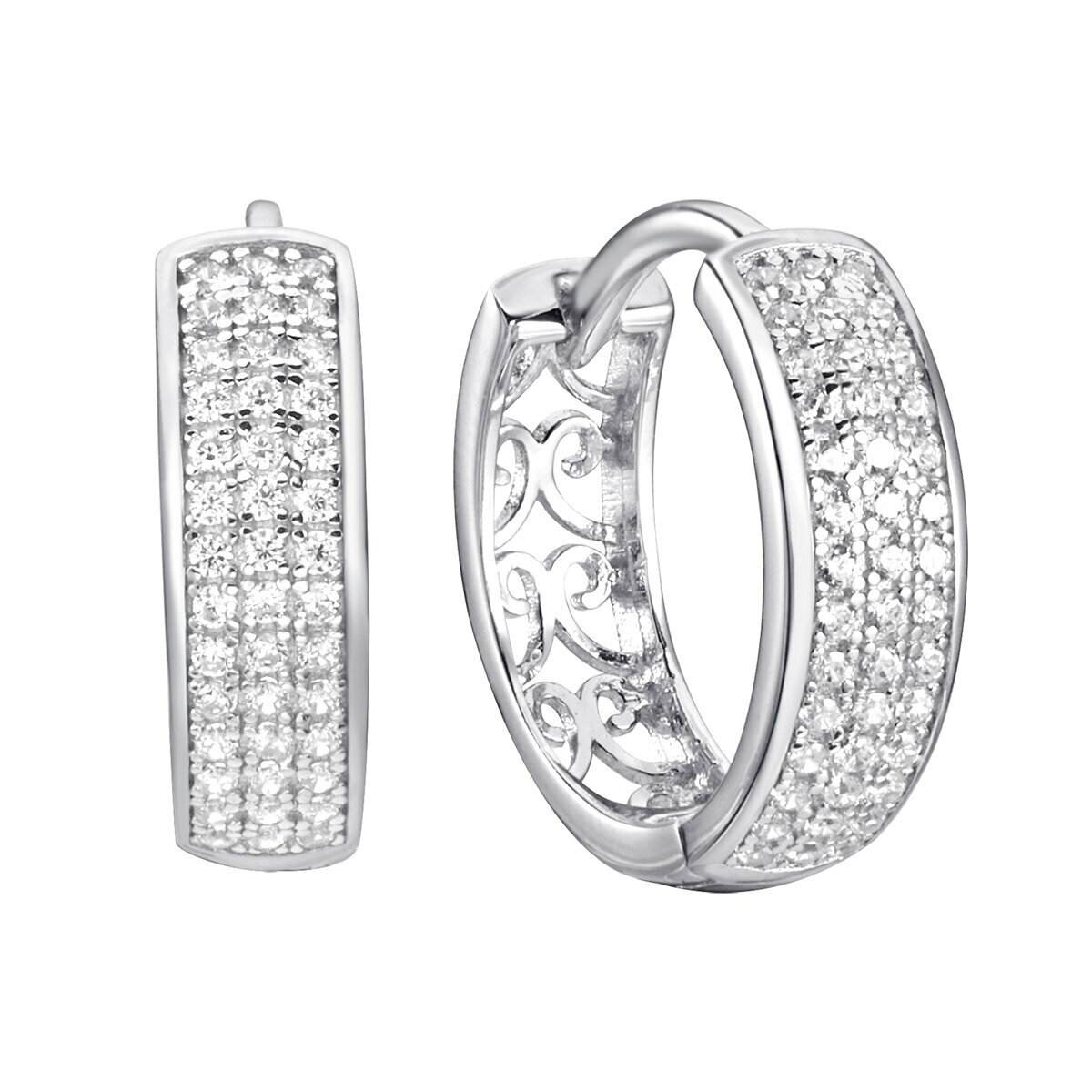 Серьги, серебро, 925 проба, фианит