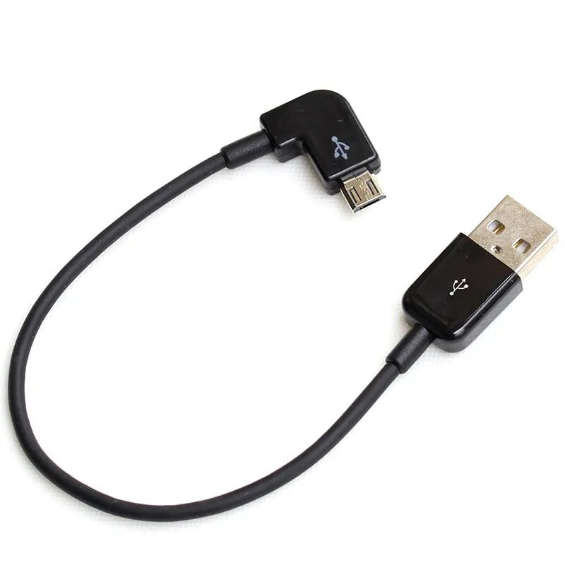 Micro USB кабель 2м черный 90° — фото 1