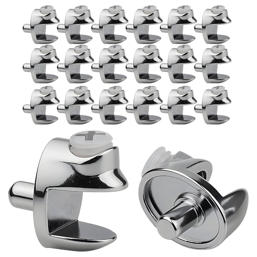 20шт. Кронштейны для стеклянных полок из цинка и сплавов, Держатели для бокалов "Рыбий рот", Опорный кронштейн, зажим для мебельной фурнитуры