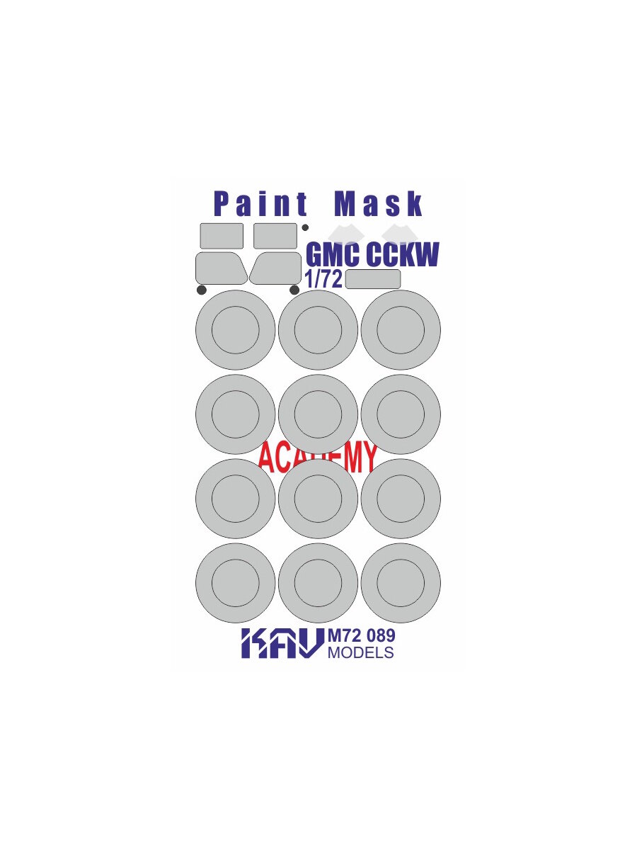 Окрасочная маска на GMC CCKW (Academy) 1:72 KAV M72 089