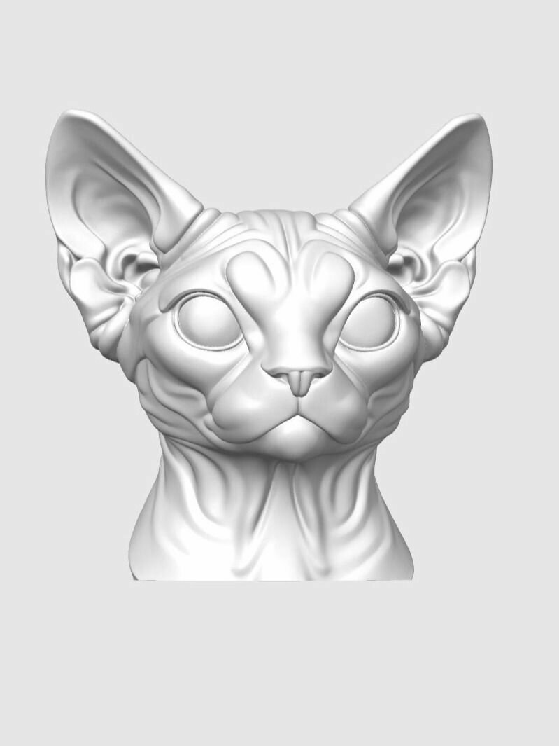 Эксклюзив! Статуэтка кошки - Девон-рекс (10 см, белый матовый) - Милый друг, подарок, талисман