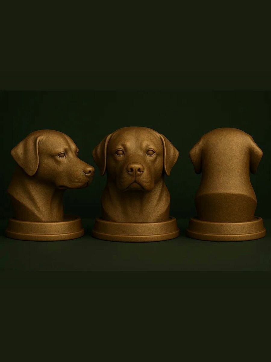 Эксклюзив! Статуэтка собаки - Лабрадор (8см, коричневый металлик) - Верный друг, подарок, талисман