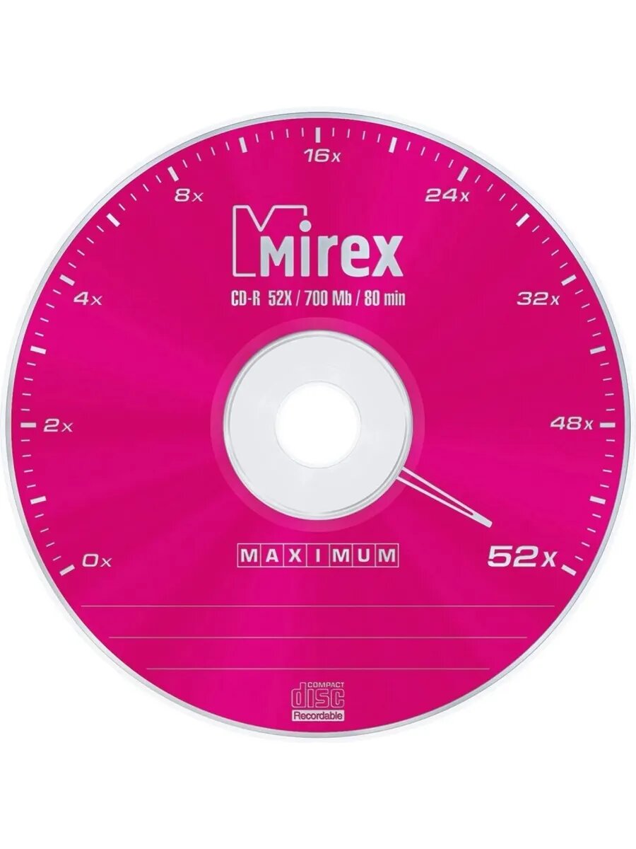 Высокоскоростные CD-R диски Mirex Maximum 52x
