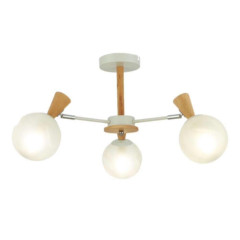 SLE220702-03 ST-Luce Светильник потолочный Белый, Светлое дерево/Белый E14 3*40W.