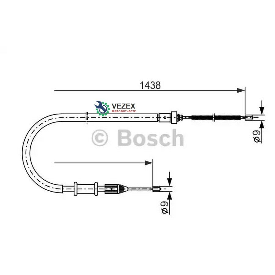 BOSCH 1987477634 Трос ручного тормоза