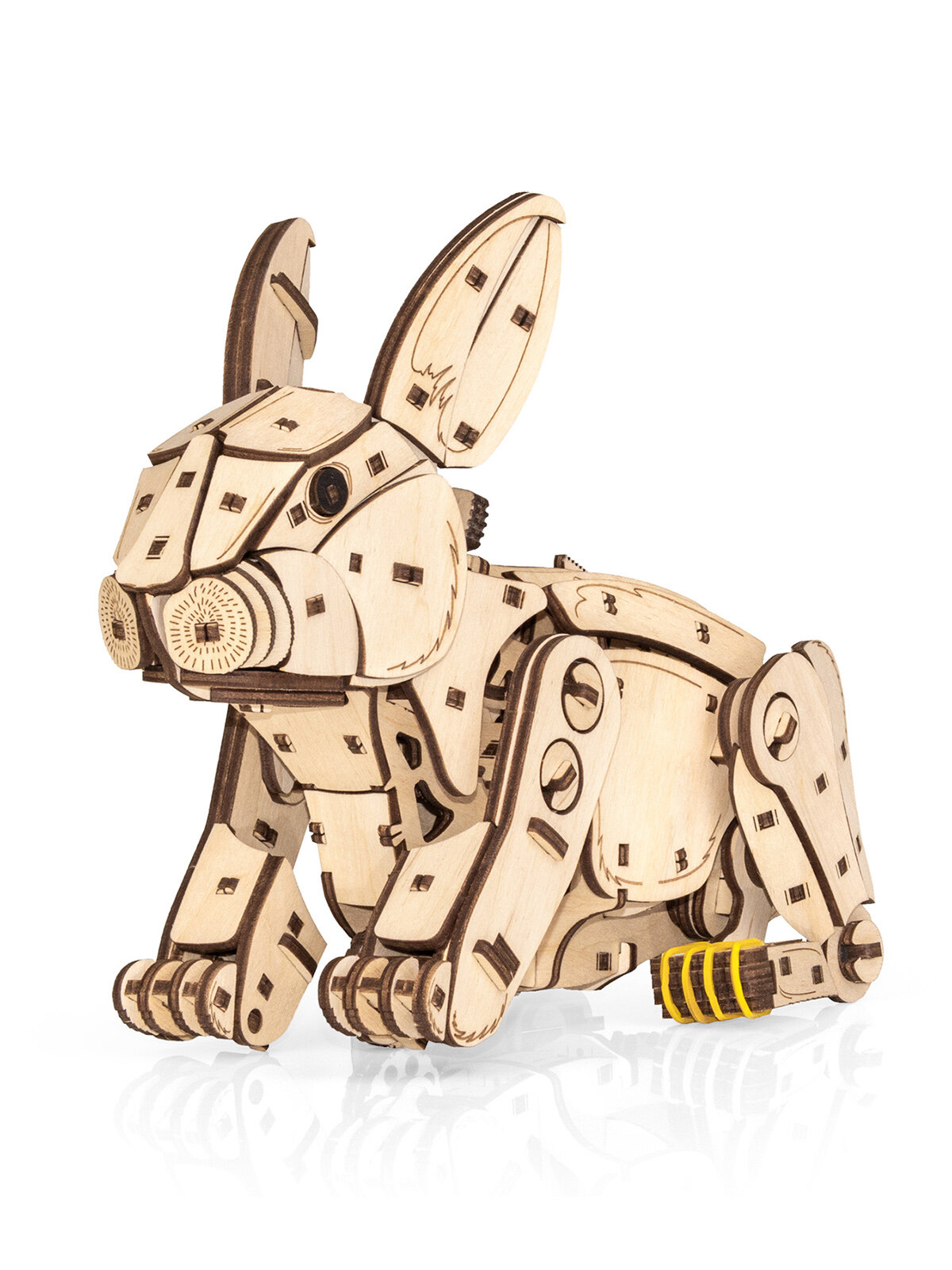 Механическая сборная модель «Белый Кролик», Eco Wood Art, деревянный конструктор для подростков и взрослых