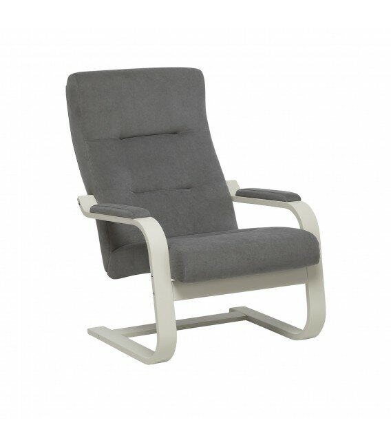 Кресло Leset Оскар 2.0, слоновая кость, ткань велюр, Bingo 20 мышиный