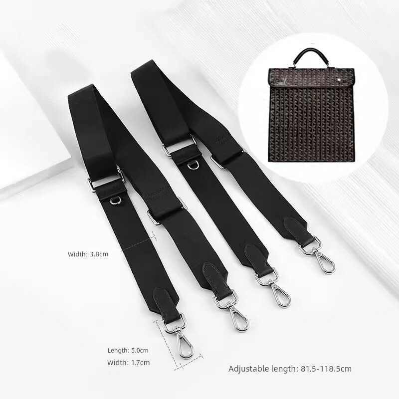 Черный регулируемый холщовый плечевой ремень для рюкзака Goyard, комфортный без давления