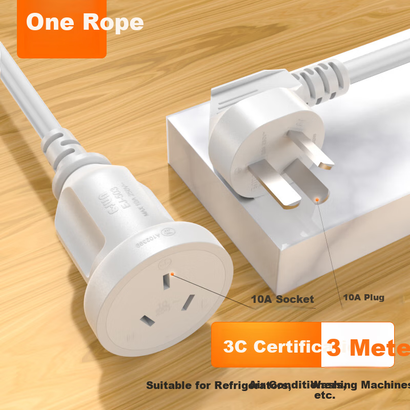 CABLE CREATION DZ159 10A угловой удлинитель 3 м 3-жильный для кондиционера холодильника стиральной машины Модель：10A