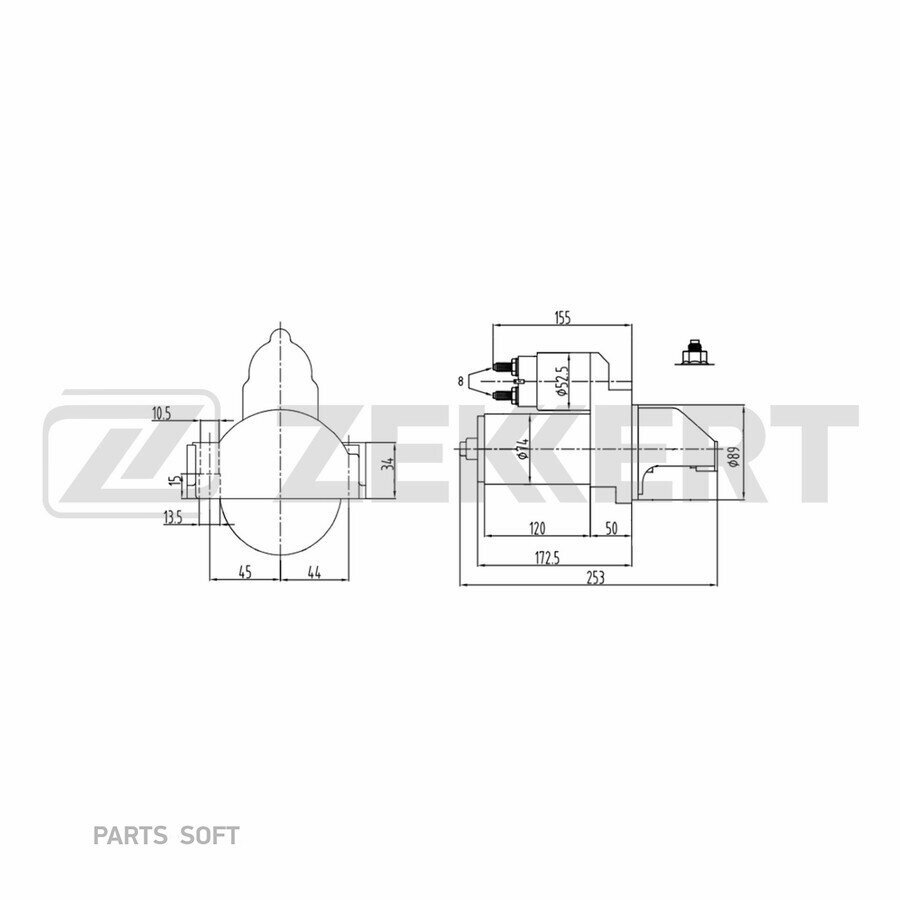 ZEKKERT AN-1036 Стартер Ford Transit VII 11- ()
