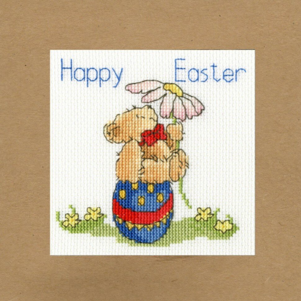 Набор для вышивания Bothy Threads #XGC20 Easter Teddy (Пасхальный Плюшевый Мишка), Счетный крест, 10 х 10 см