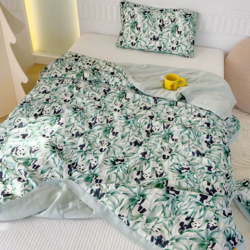 Летнее детское одеяло Tencel 60S 120x150 см детский размер - Бамбуковый Панда