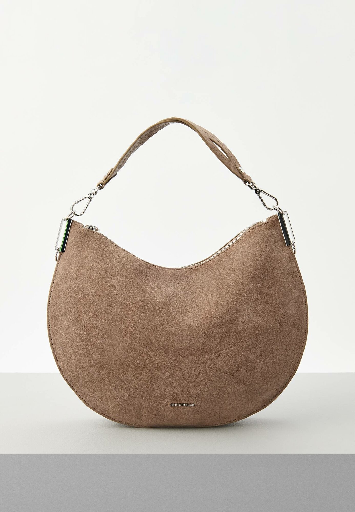 Сумка хобо COCCINELLE SUNUP SUEDE, бежевый — фото 1