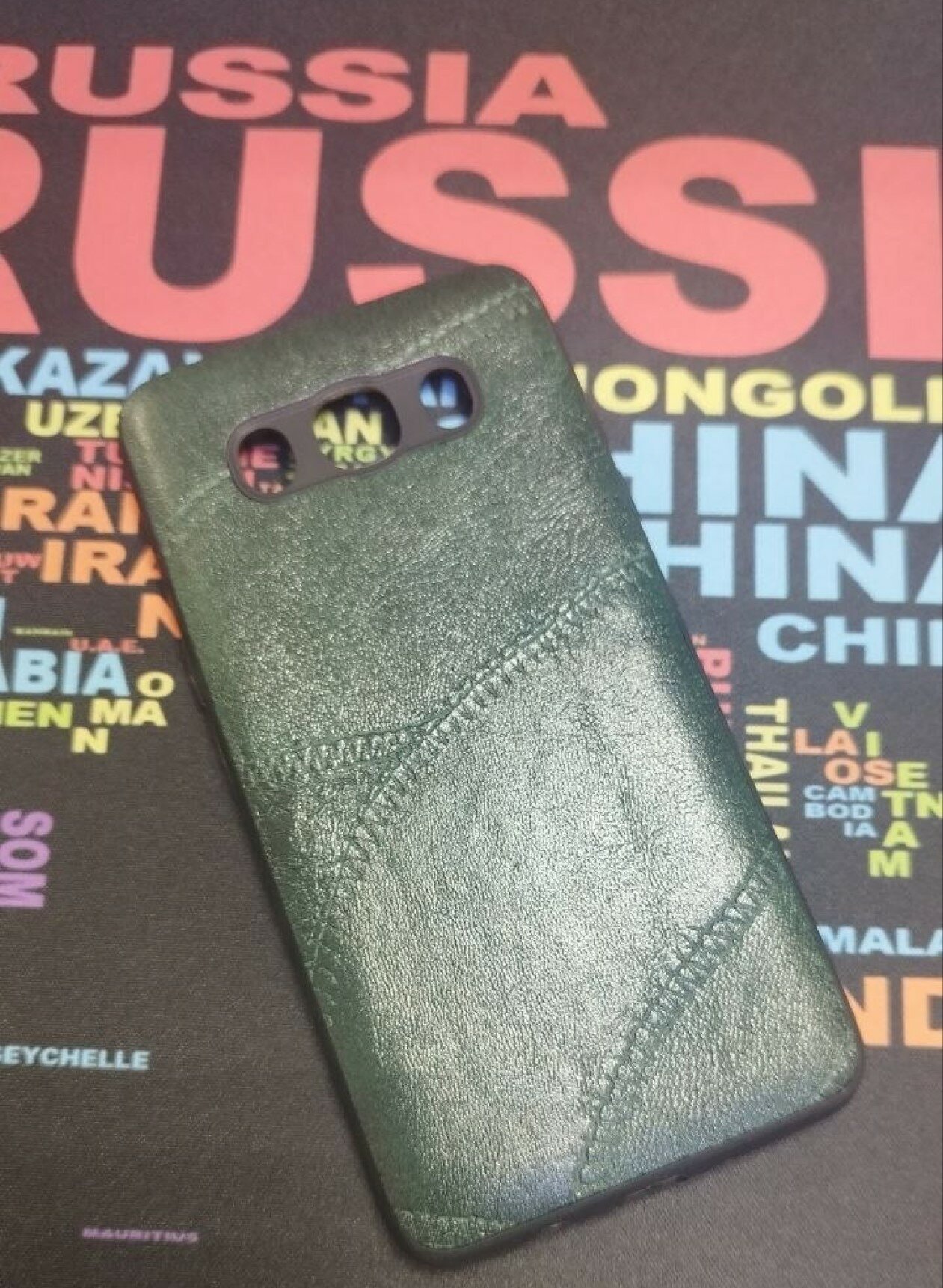 Чехол-бампер, для Samsung J510 , под кожу, резиновый, матовый