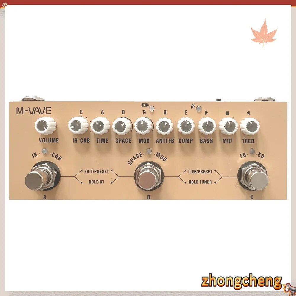 M-VAVE Педаль эффектов IR CAB TIME SPACE MOD ANTI FB COMP BASS MID TREB для электрогитары