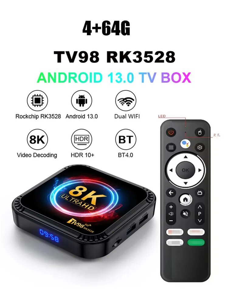 ТВ-бокс TV98 RK3528 ATV на базе Android 13 с поддержкой 8K и 5G Wi-Fi 4+64G), Система караоке