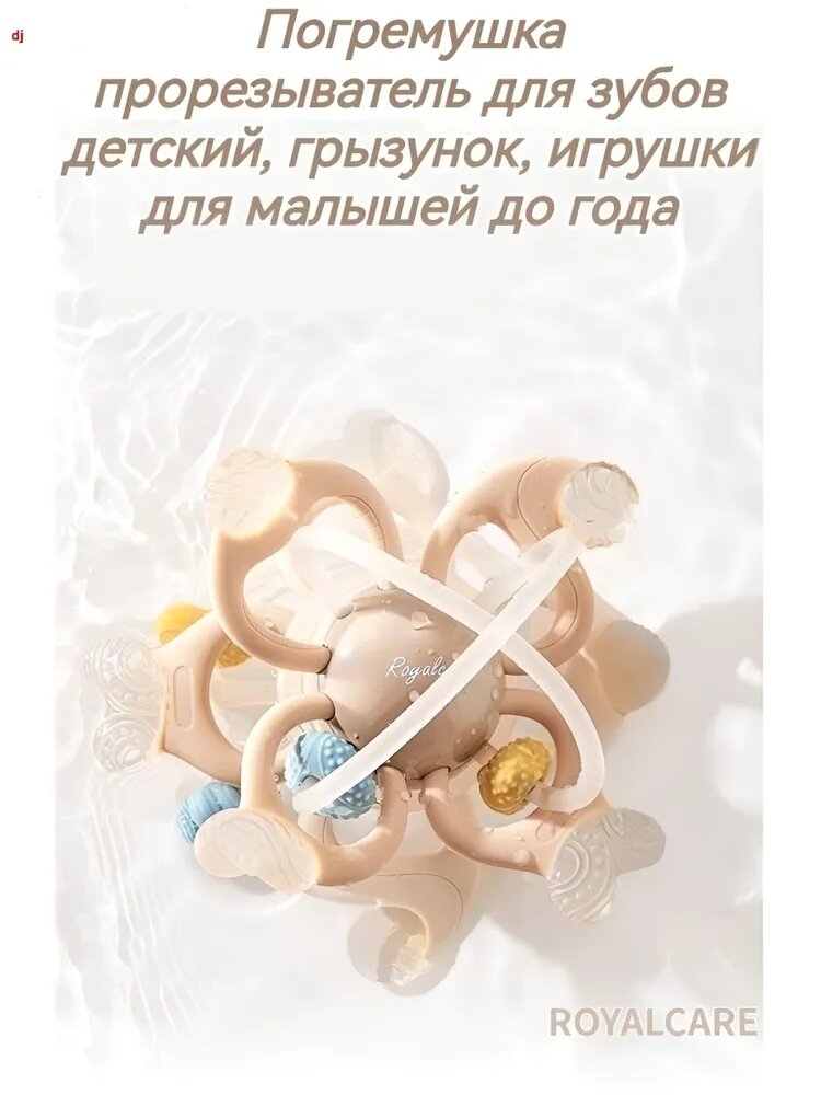 Погремушка прорезыватель для зубов детский ROYALCARE, грызунок, Манхэттенский мяч-прорезыватель, игрушки для малышей до года