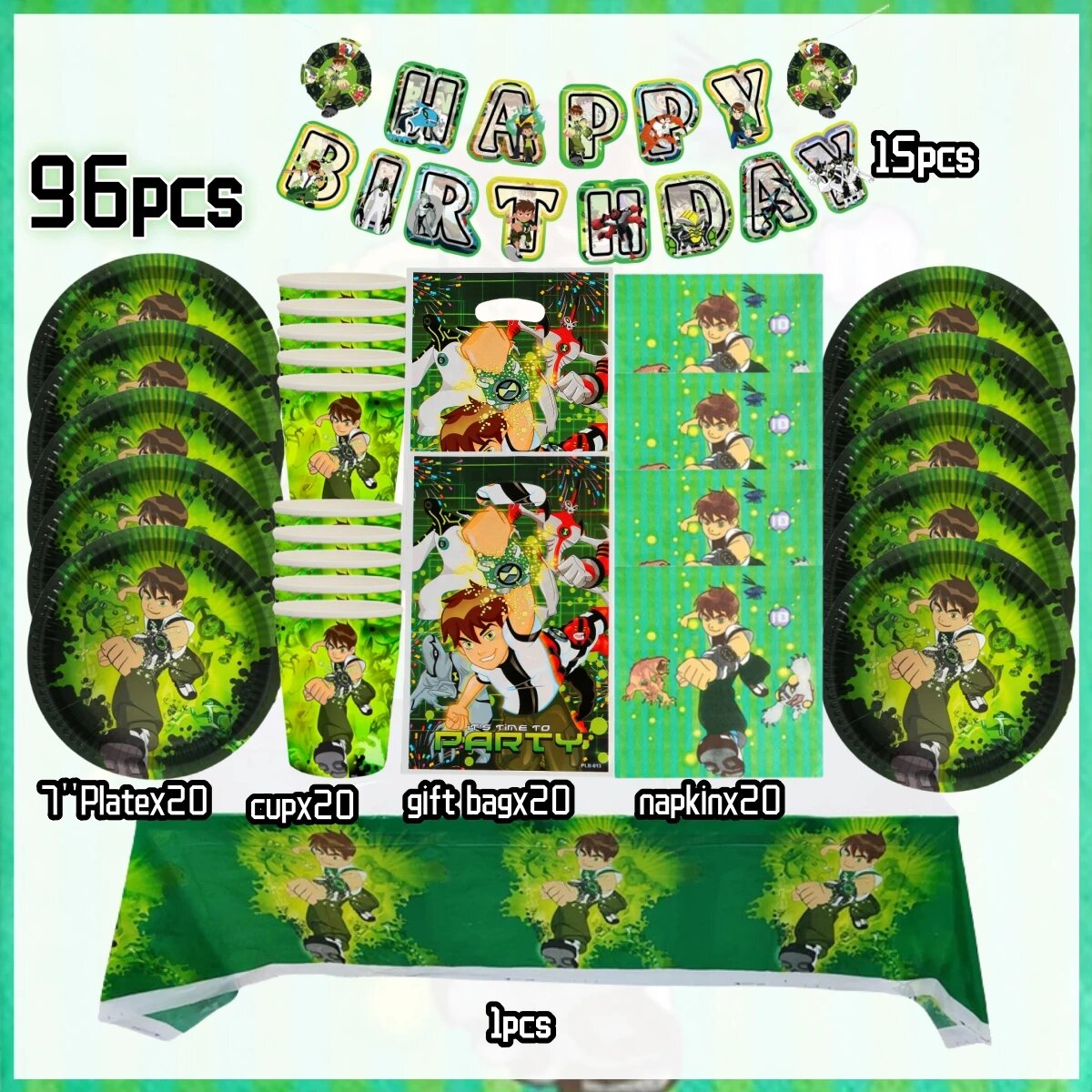 Набор для праздника Ben 10, 96 шт, BPQLZZ-96PCS