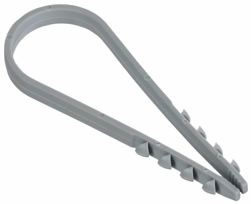 Дюбель-хомут 19х25мм для круглого кабеля нейлон сер. (уп.100шт) GENERICA UDH13-19-25-100-K03-G