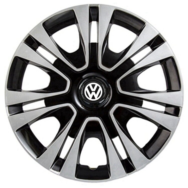 Колпаки на колеса Volkswagen R14 комплект 4 шт. - Черный/Серебристый
