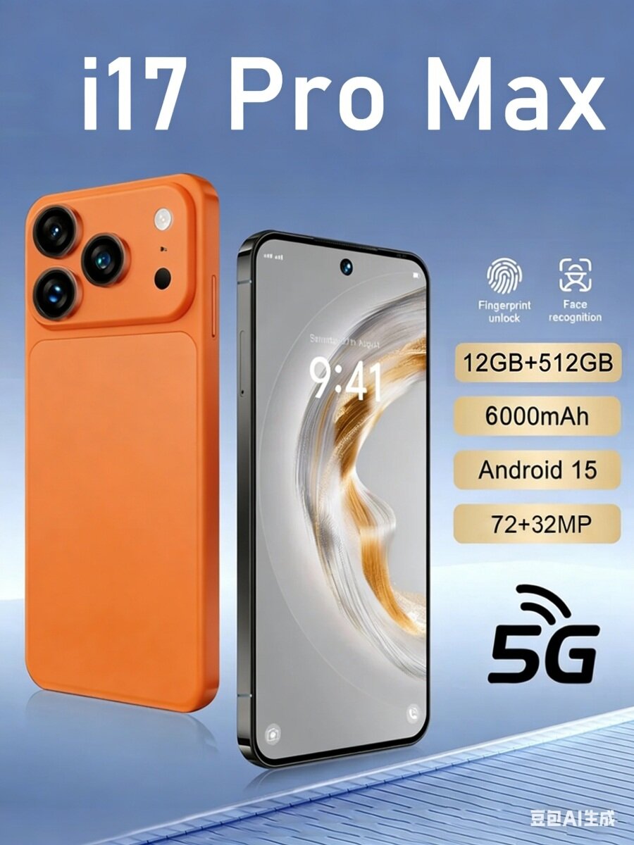 Смартфон i17 Pro Max, Android 14, 12Гб+512Гб, камера 48Мп, экран 6.8", 2 SIM