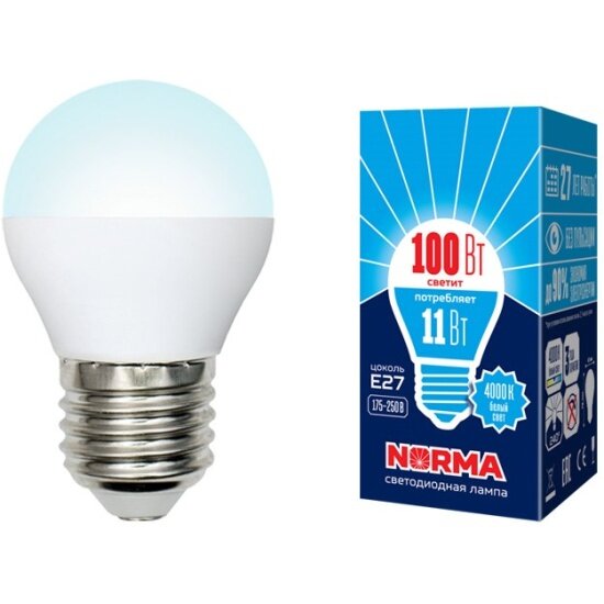 Светодиодная лампа Volpe LED-G45-11W/NW/E27/FR/NR