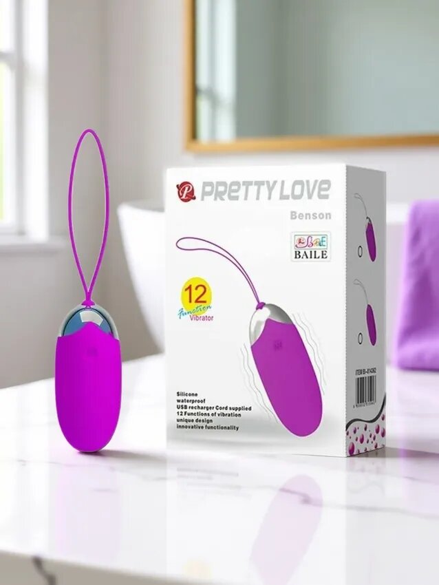 Pretty love Виброяйцо силиконовое Benson - 18.5 см (BI-014362), лиловый