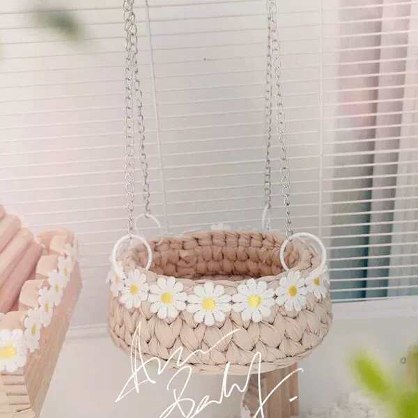 Little Daisy 17 см вязаная висячая корзина с клеевым крючком для хомяков