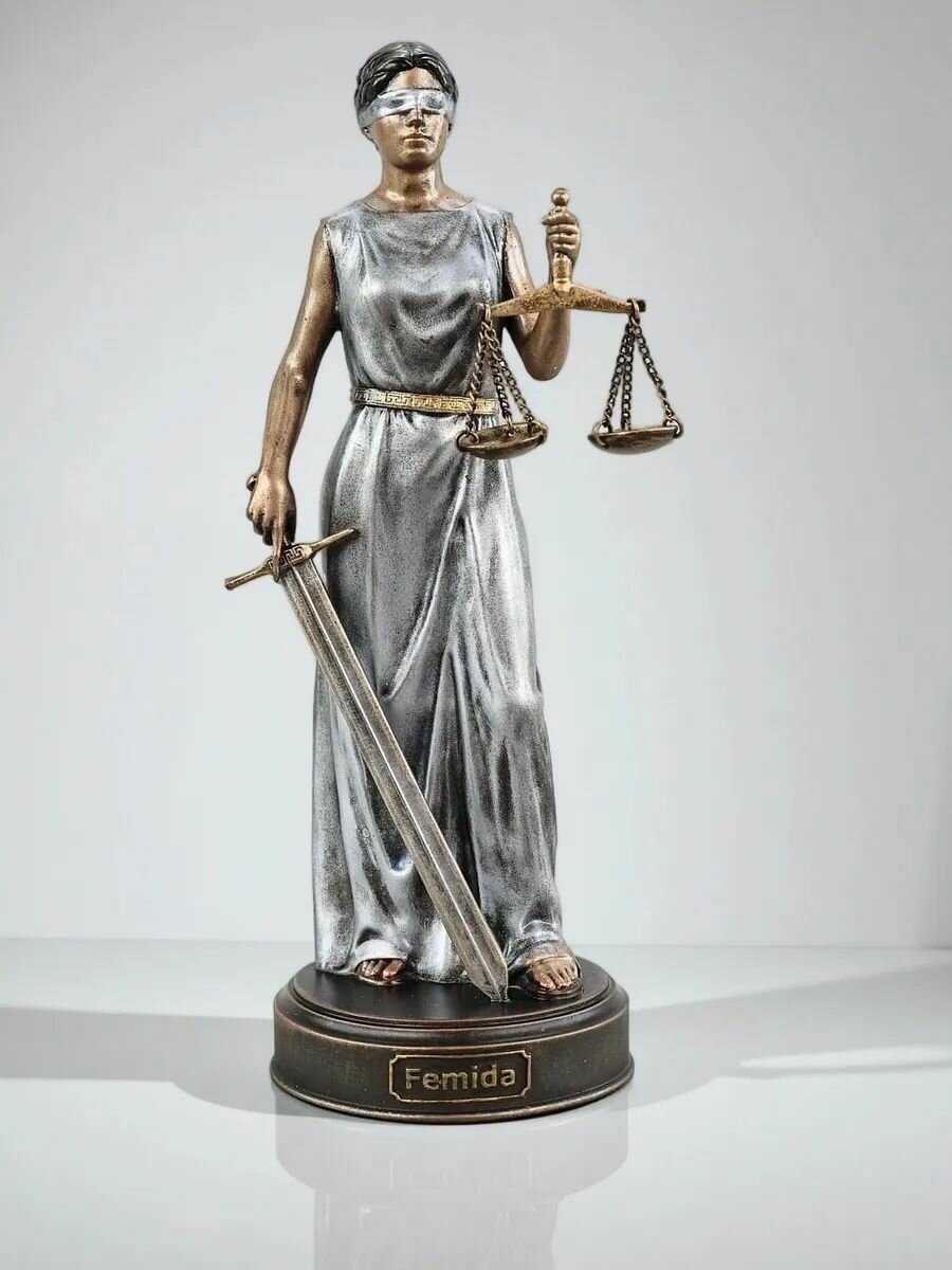 Статуэтка Фемида богиня правосудия, высота 24 см, литьевой мрамор