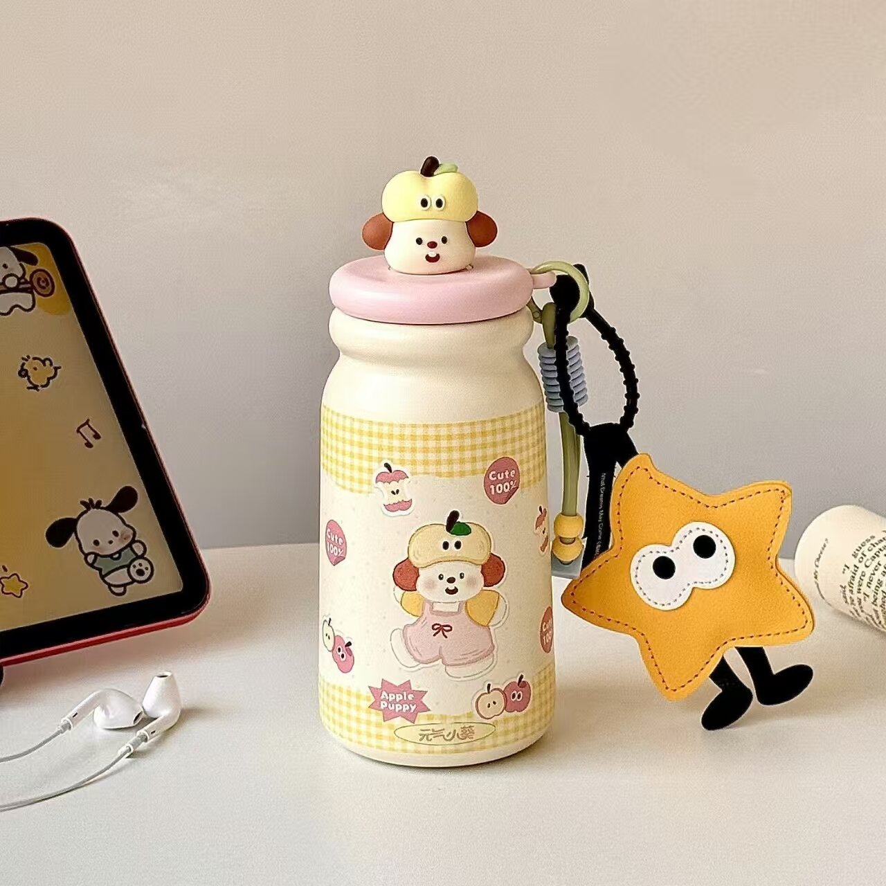 Термос-чашка Apple puppy, мягкая и милая целебная питьевая вода, это настоящее благословение
