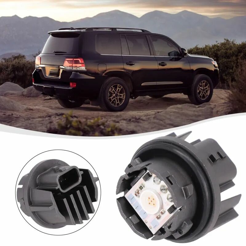 Переходник для светодиодных ламп Toyota Land Cruiser 2017–2022 (для задних фонарей), прямая замена, арт. 81536-60C30, черный