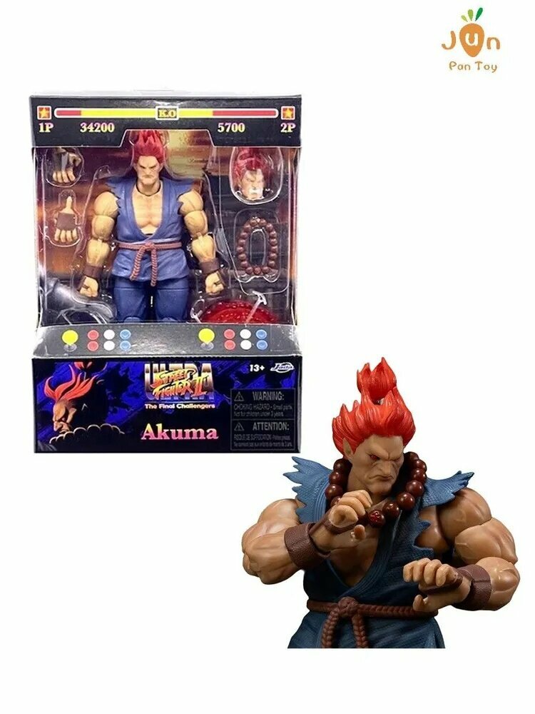 Jada Toys Ultra Street Fighter II Akuma / Детская игрушка Street Fighter с фигуркой 1:12 и запасными аксессуарами, 15 см, идеально подходит в качестве подарка на день рождения.