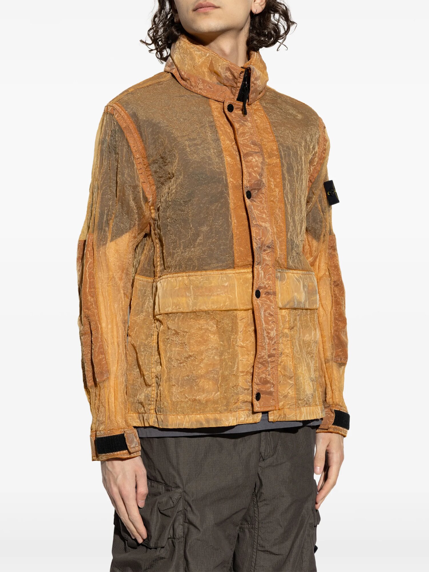 Куртка Stone Island Button flap pocket jacket, размер S, orange — фото 1