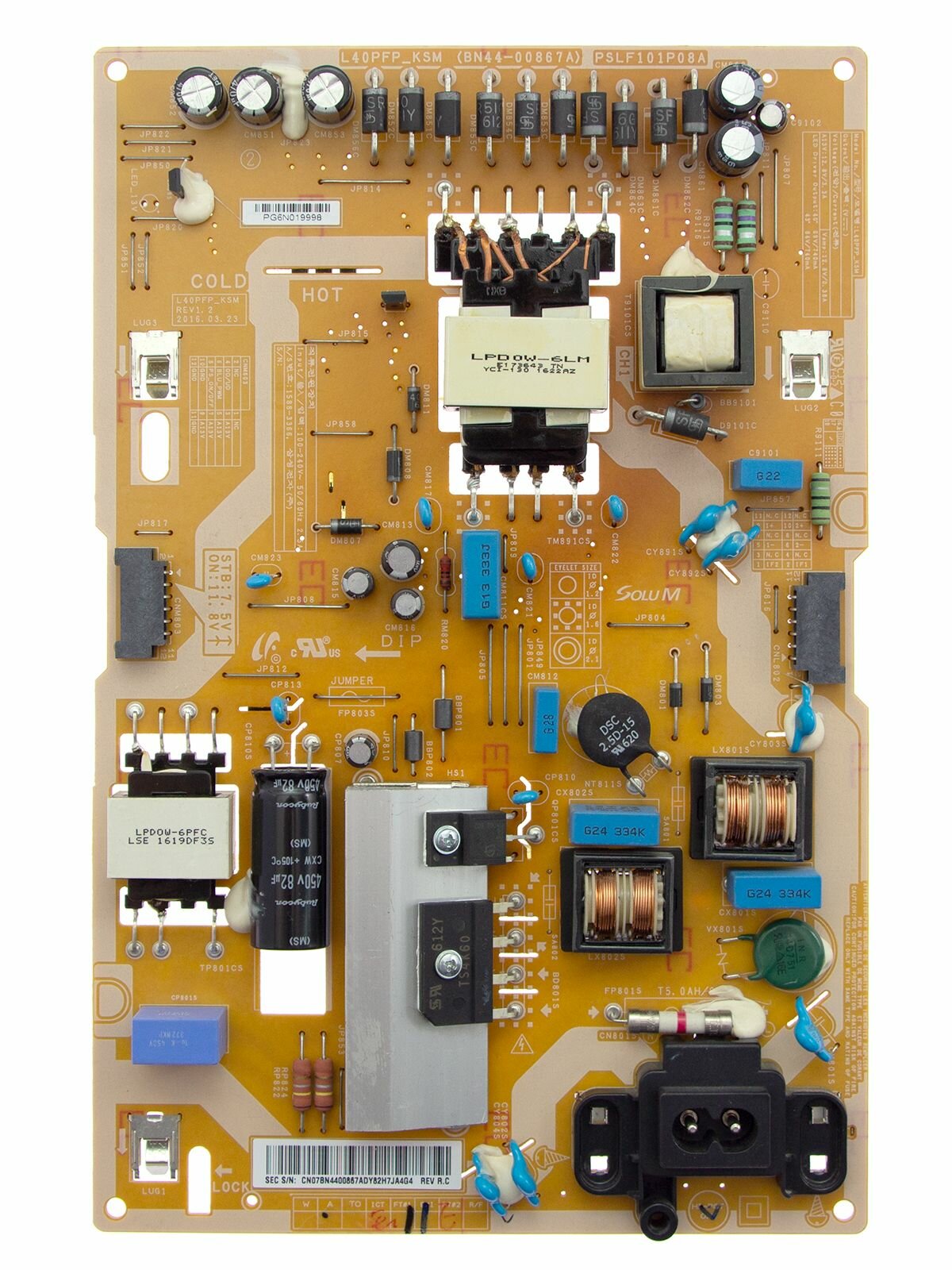 BN44-00867A L40PFP_KSM PSLF101P08A блок питания для телевизора Samsung UE40K5100AU