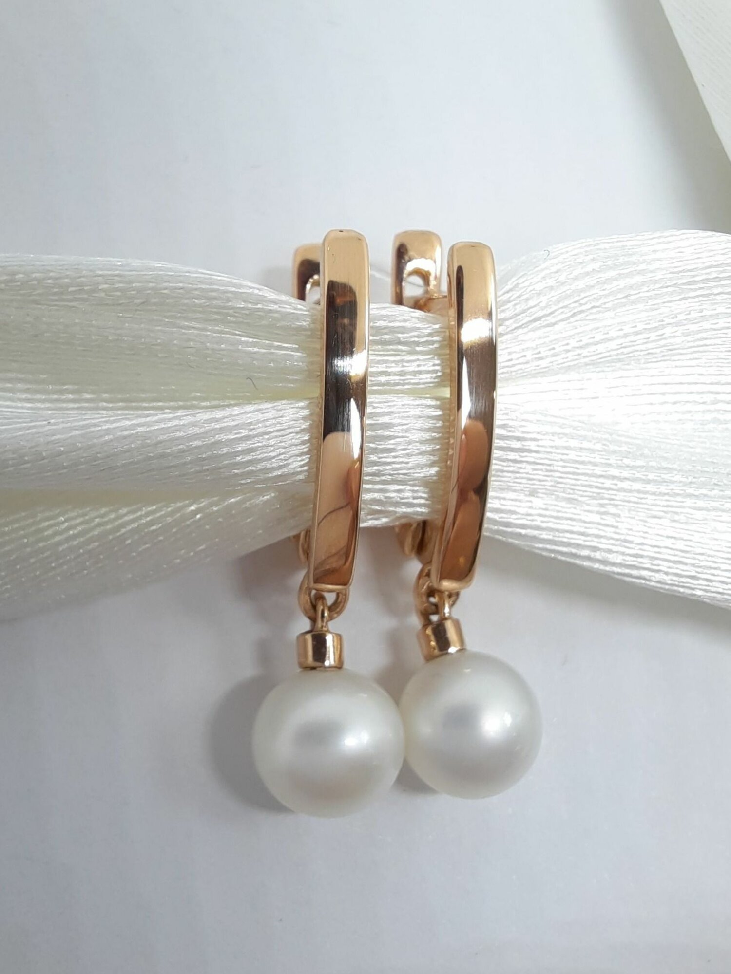 Серьги, красное золото, 585 проба