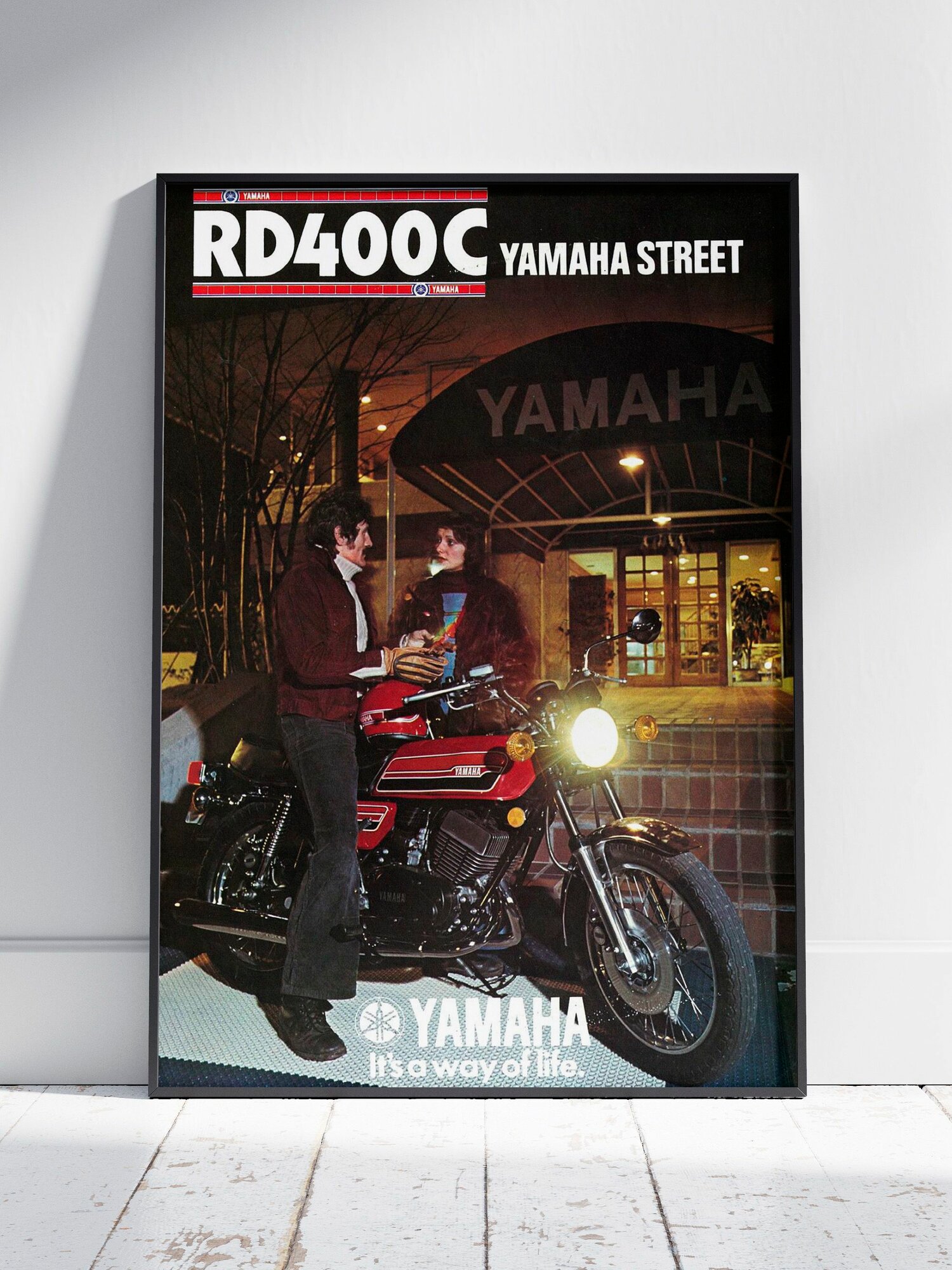 Плакат на стену для интерьера Техника и транспорт (Ямаха RD400 - Yamaha RD400 1) - Постер по транспорту формата A4 (21x30 см)