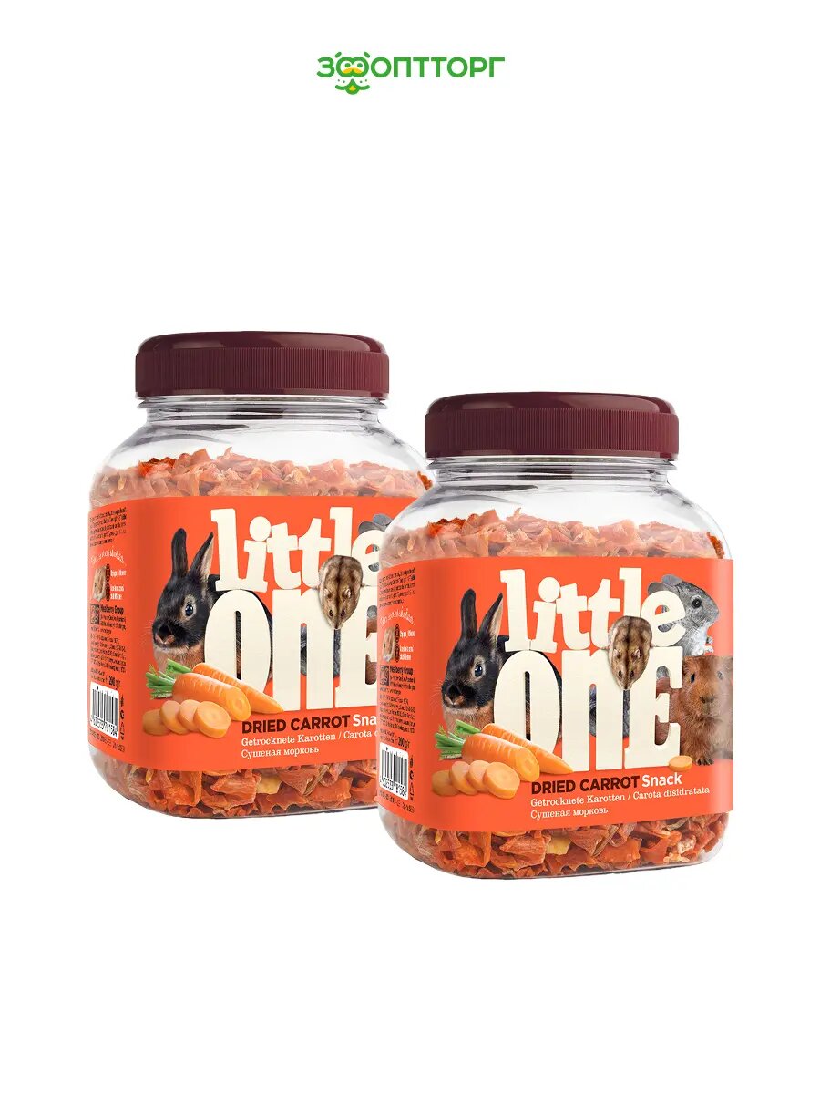 Лакомство Little One "Сушеная морковь" для грызунов, 200 г х 2 шт.