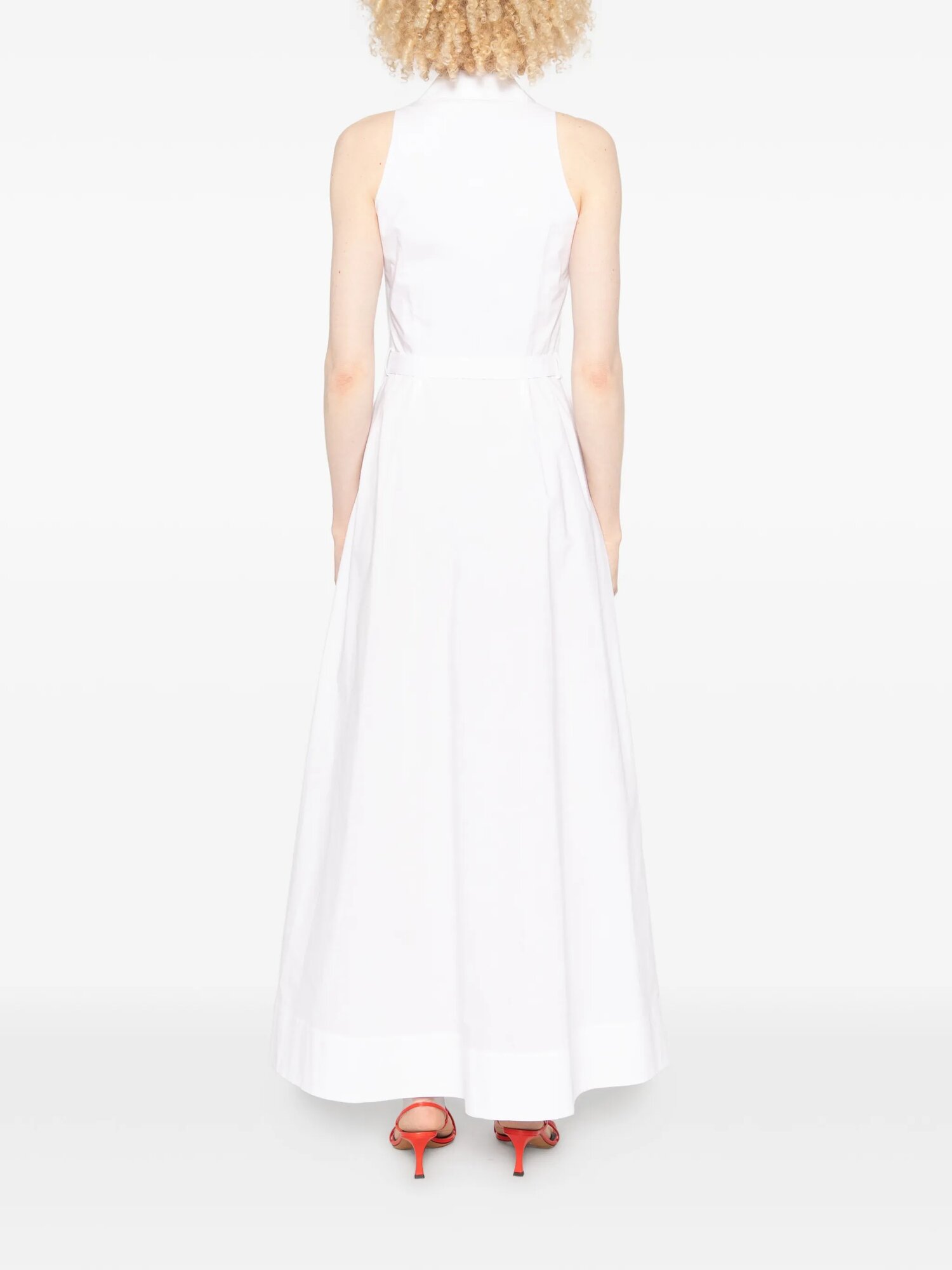 Платье PATRIZIA PEPE Belted maxi dress, размер 44, white — фото 1