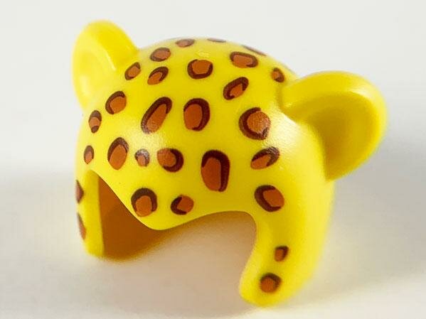 Деталь Lego 65590pb01 Minifigure, Headgear Cap, Cat with Dark Orange Leopard Spots Pattern