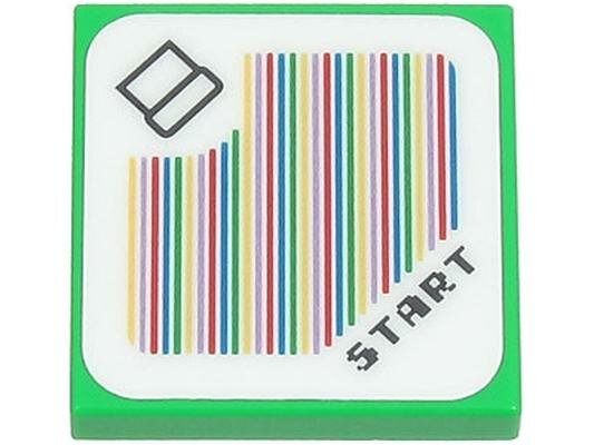 Деталь Lego 3068pb2093 Tile 2 x 2 with Super Mario Scanner Code Pipe and 'START', Round Corner Pattern (Sticker) - Set 71403