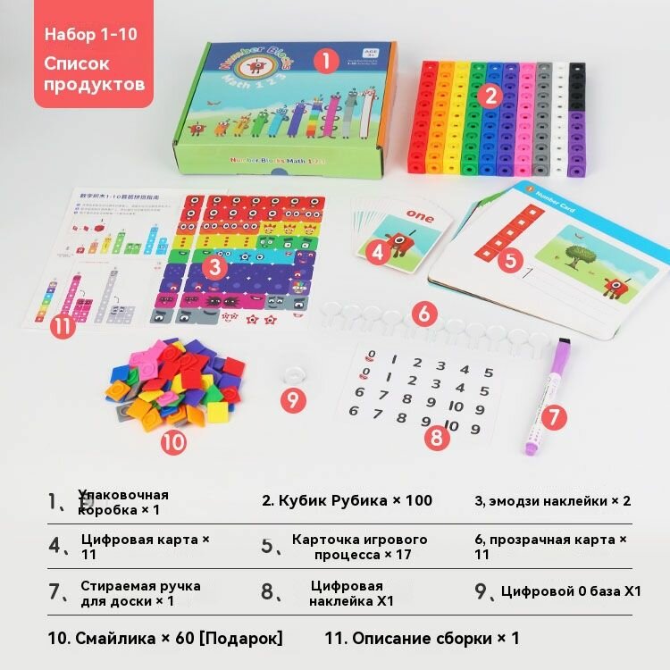 Развивающий игровой набор "Соединяющие кубики NumberBlocks