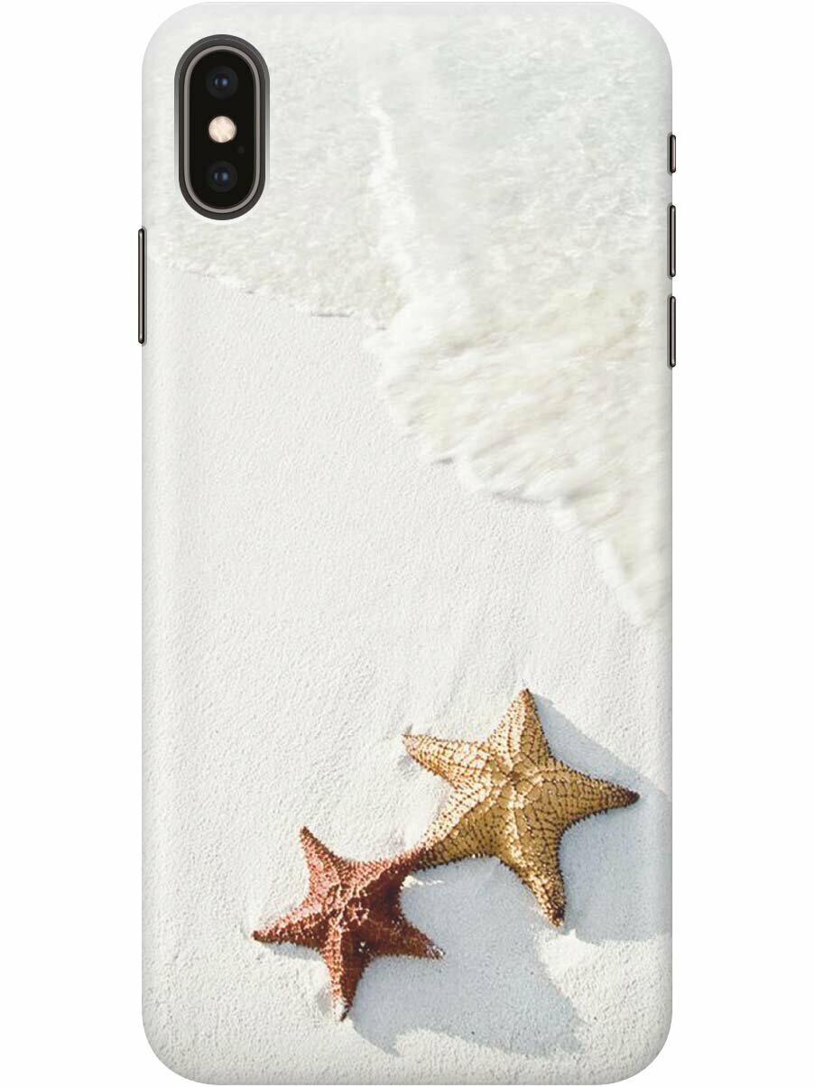 Силиконовый чехол на Apple iPhone XS Max / Эпл Айфон Икс Эс Макс с рисунком "Две морские звезды"