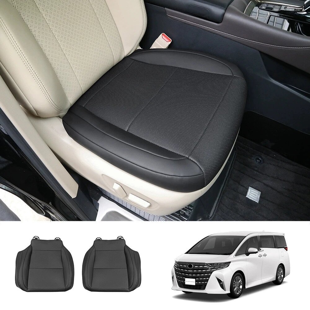 Черный кожаный чехол на сиденье Toyota Alphard Vellfire 40