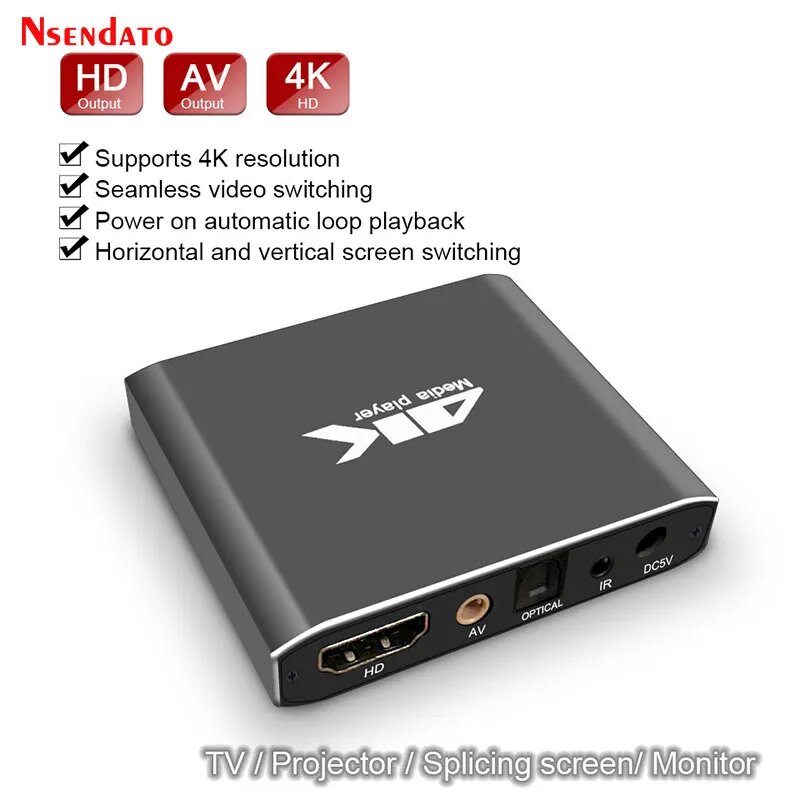 NSendato 4K HDD Медиаплеер EU Plug
