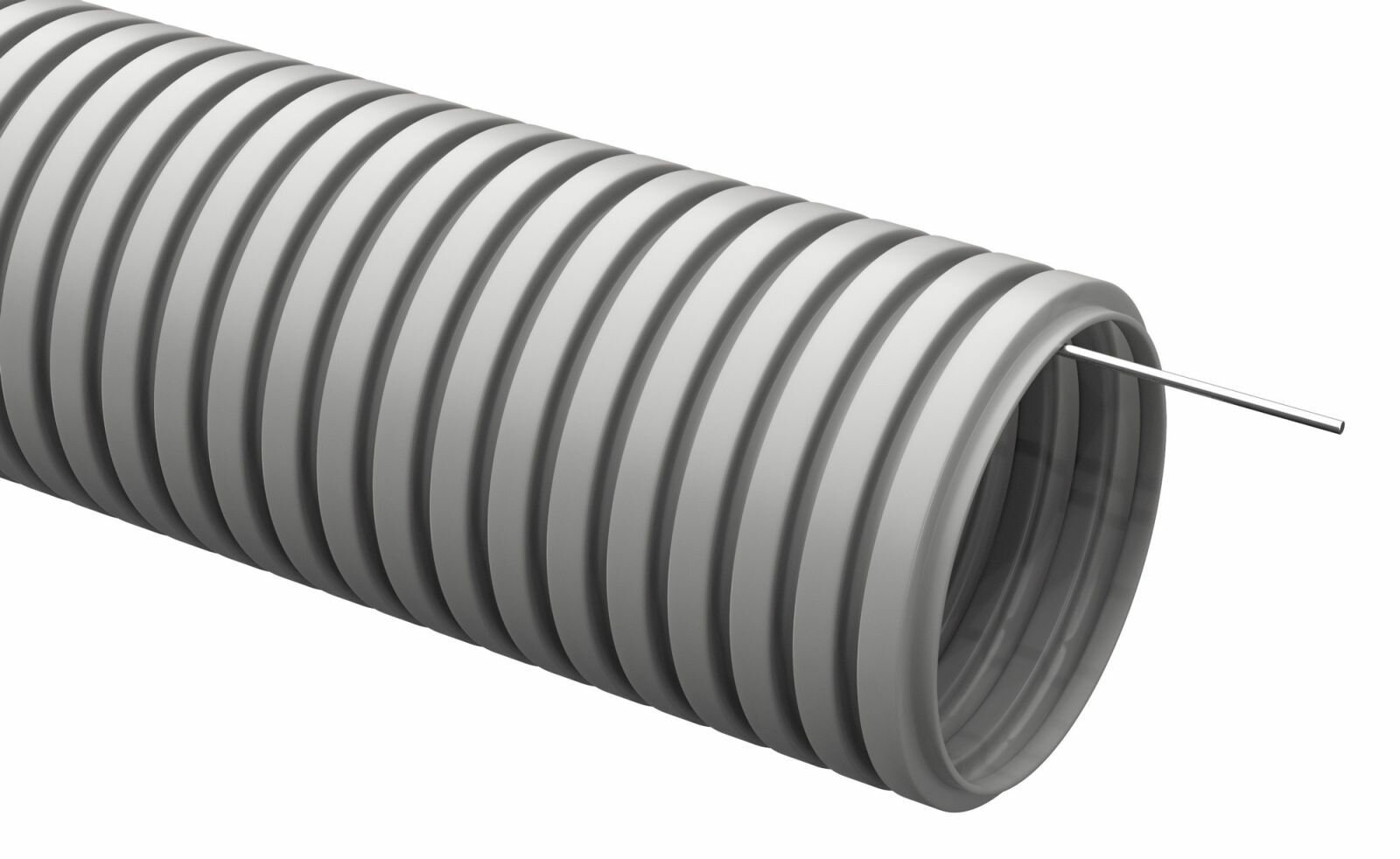 Труба гофрированная IEK гибкая из ПВХ, внешним диаметром 25 мм, с протяжкой 25 м, серая (CTG20-25-K41-025I)